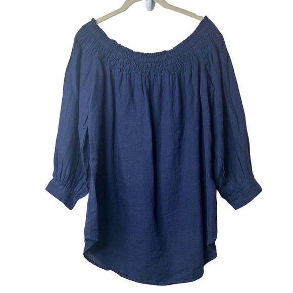 Polo Ralph Lauren | Tops | Polo Ralph Lauren 0 Linen Smock Neckline Off ...